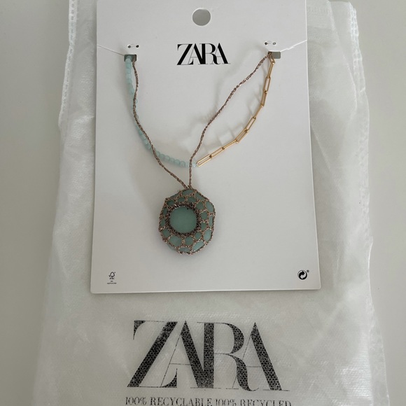 Zara | Jewelry | Zara Pack Of Crochet And Stone Necklaces | Poshmark